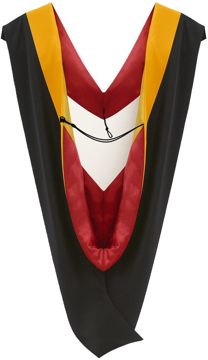 Deluxe Bachelors/Master Hood - Science Gold Velvet, Red & Golden Yello ...