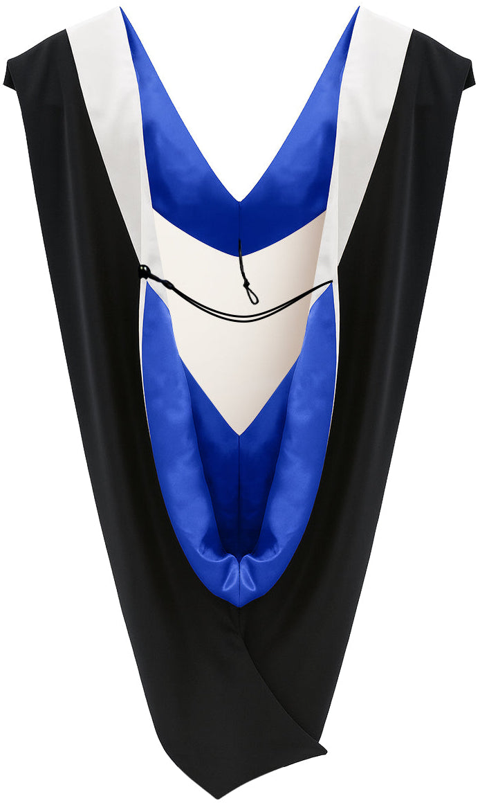 Deluxe Bachelors/Master Hood - White Velvet, Royal Blue & White ...