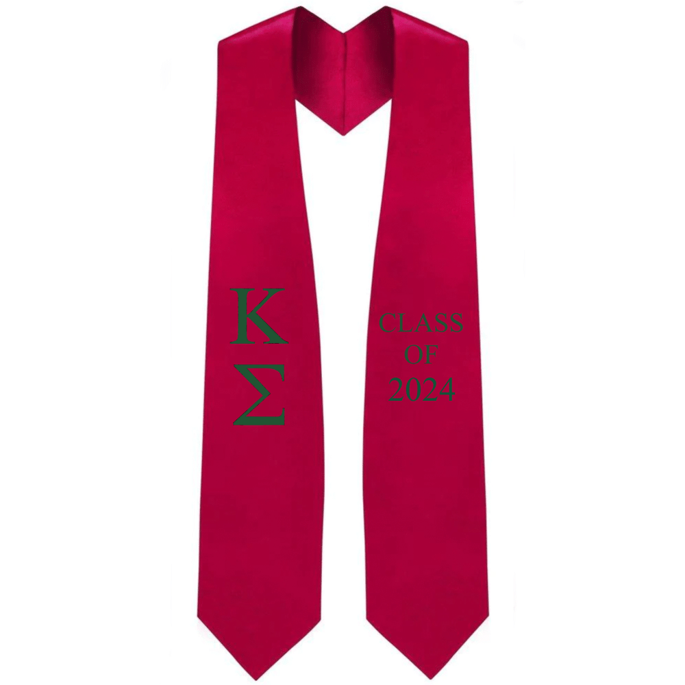 Kappa Sigma Lettered Stole With Year – Graduation Cap and Gown