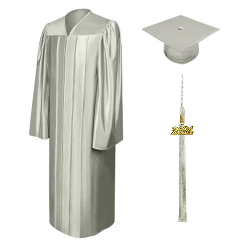 Shiny Silver Bachelors Cap & Gown - College & University – Graduation ...