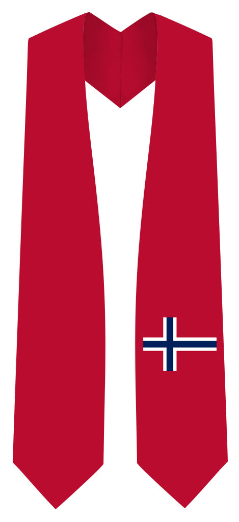 Norway Graduation Stole - Norway Flag Sash – Graduation Cap and Gown