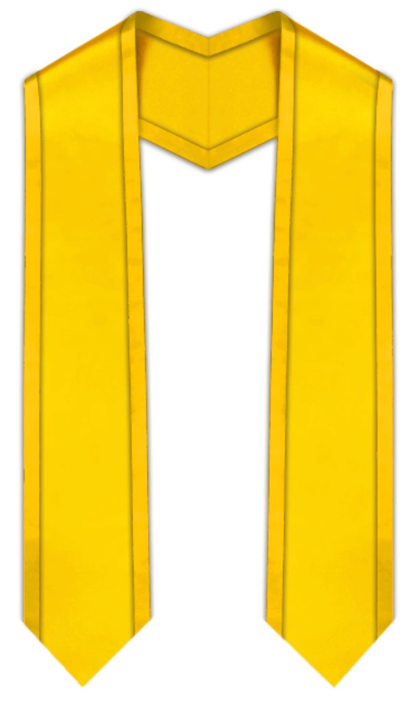 Gold Pointed Graduation Stole with Gold Trim – Graduation Cap and Gown